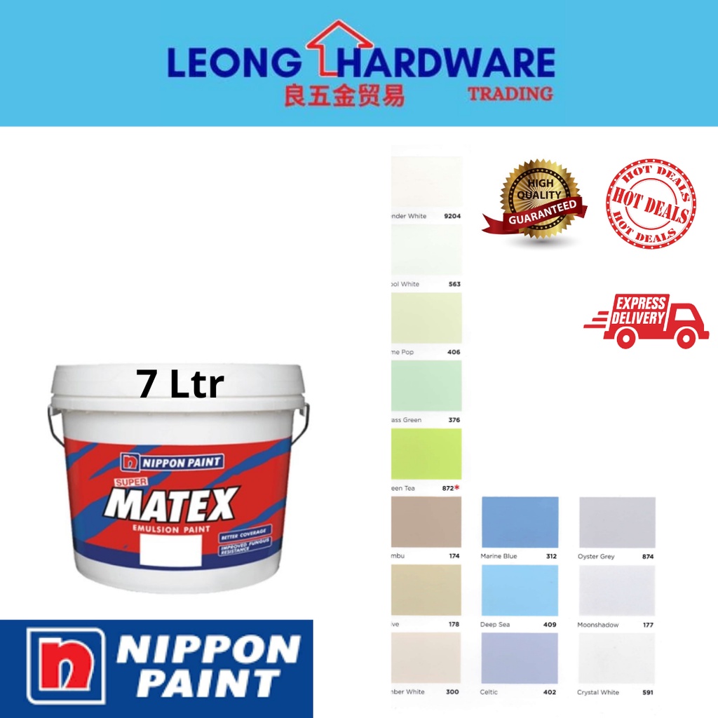 7L NIPPON PAINT SUPER MATEX INTERIOR EMULSION MATT FINISH WALL PAINT ...