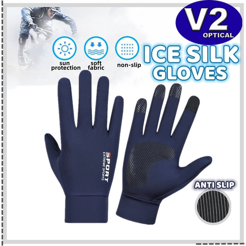 (1 pair) Motorcycle Gloves Ice Silk Non-Slip Riding Glove Breathable ...