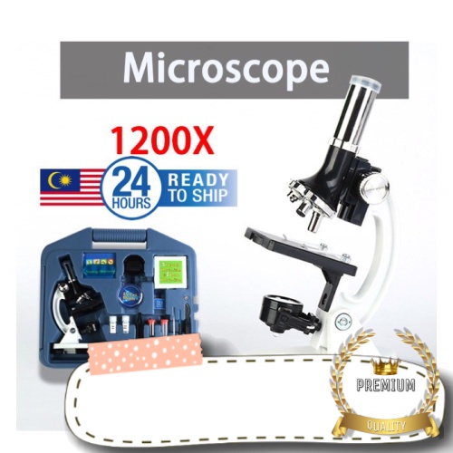 [ LOCAL READY STOCK + FREE SLIDES] 1200X Beginner Microscope Set with ...