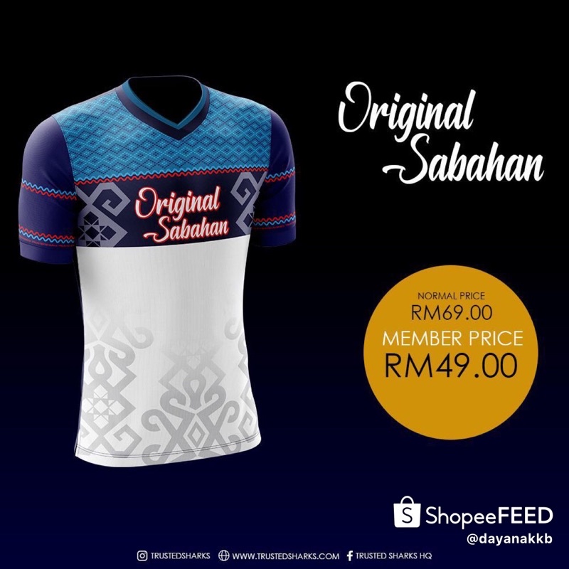 Original Sabahan Tee by Trusted Sharks Offer Kaamatan 2023 | Shopee ...