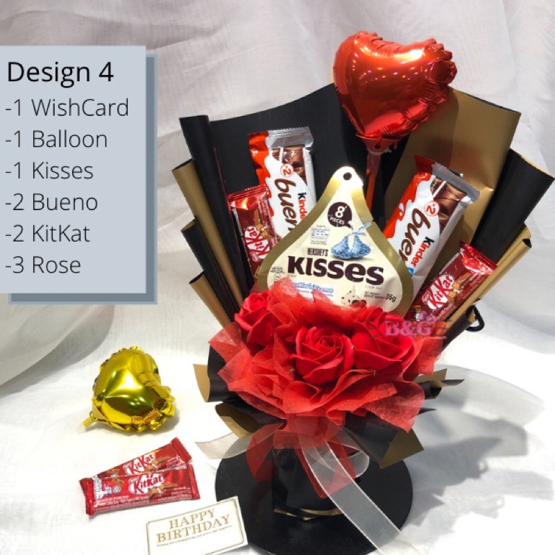 Chocolate Bouquet Flower Birthday Balloon Fairy Gift Box Coklat Bunga ...