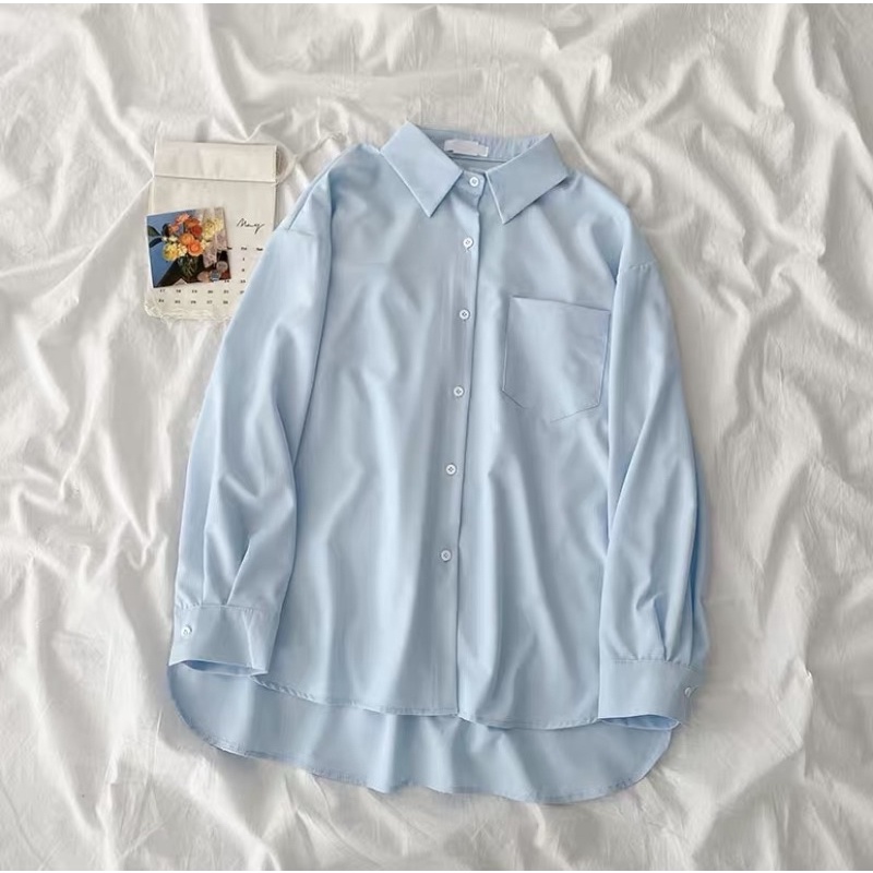 Available | Oversize basic plain shirt in pastel color (unisex ...