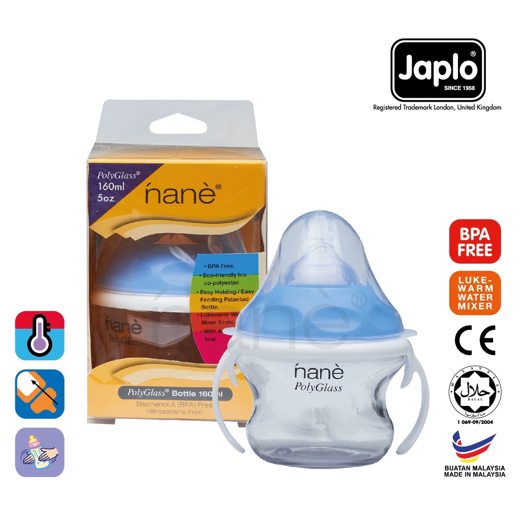 [ Local Ready Stocks ] Japlo Nane Polyglass Bottle Botol Susu Baby ...