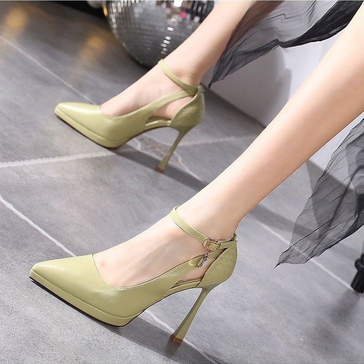 Pointed High Heels One-Word Belt Stilettos Sexy Platform Shoes | Shopee ...