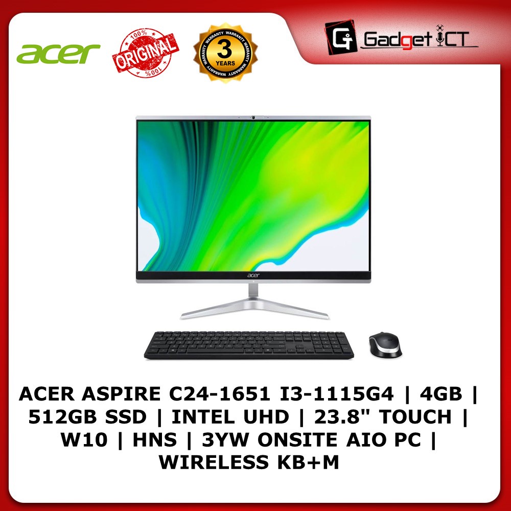 ACER ASPIRE C24-1651 I3-1115G4 | 4GB | 512GB SSD | INTEL UHD | 23.8 ...