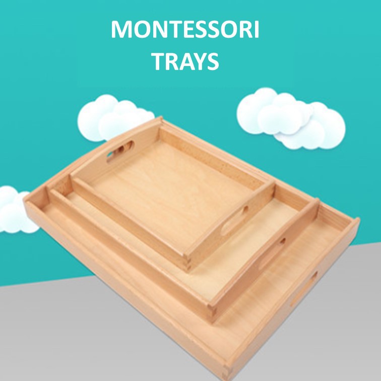 [3 in 1] Montessori Wooden Trays Sets I Tray Kayu | Shopee Malaysia