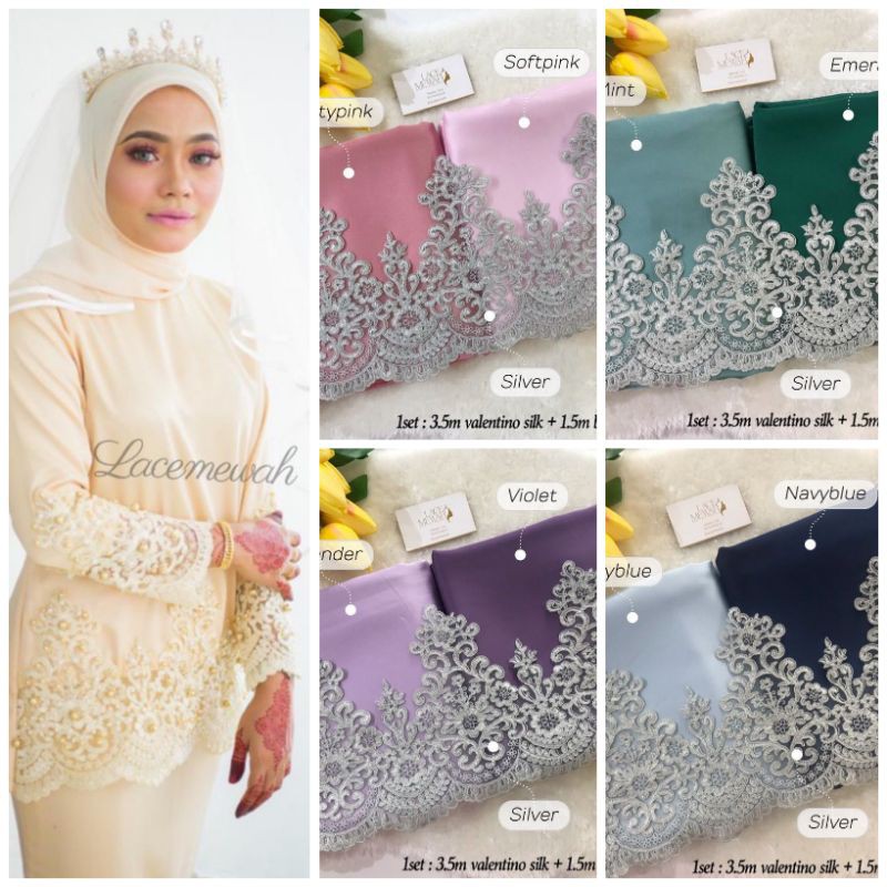 🔥LACE MEWAH JIMAT SET NIKAH🔥🔥KAIN PASANG LACE NIKAH, LACE, BORDERLACE ...