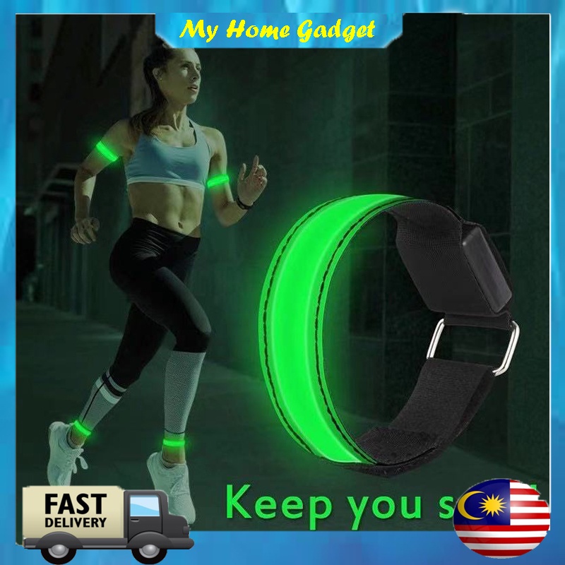 LED Running Light Armband Night cycling safety Reflective Wristband ...
