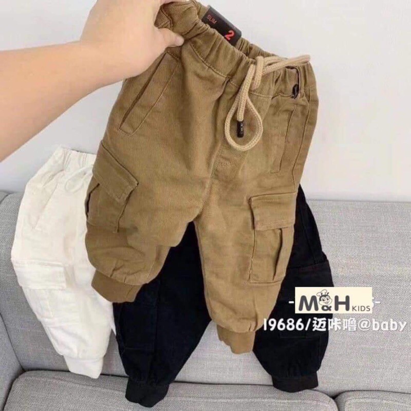 (wholesale) khaki jogger pants with box pockets for boys | Shopee Malaysia