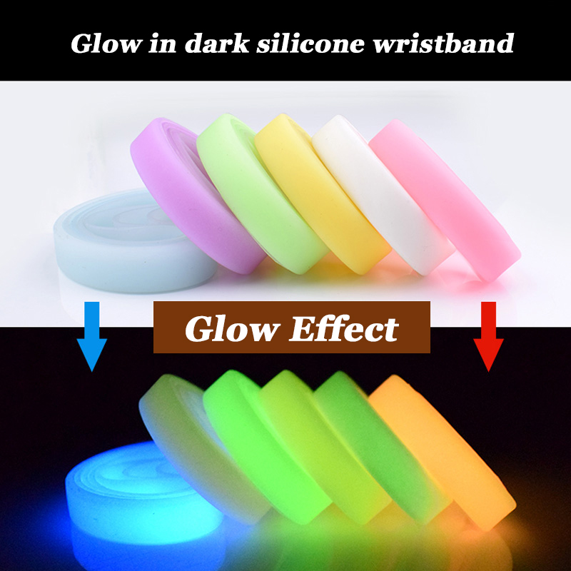 ECGIFT SW007 Silicone Sports Wristbands Luminous Bracelets Glow in The ...