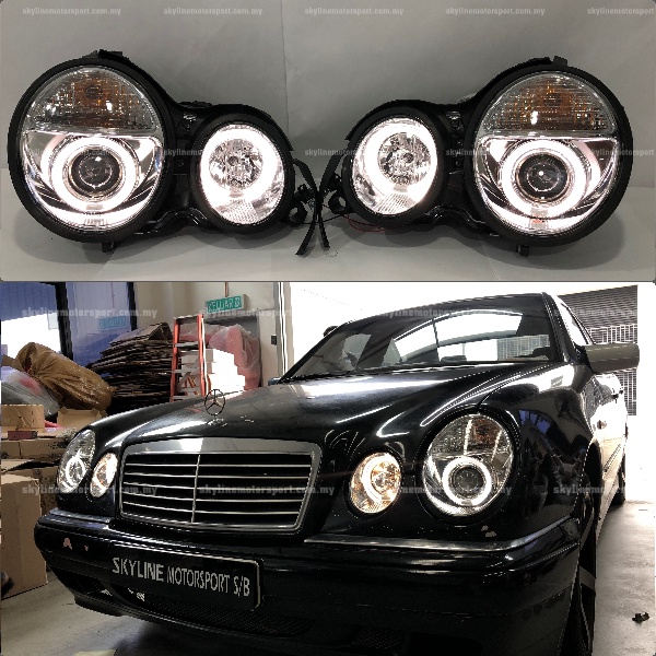 Mercedes Benz W210 E Class Head Lamp Light Projector Led Ring 100% ...