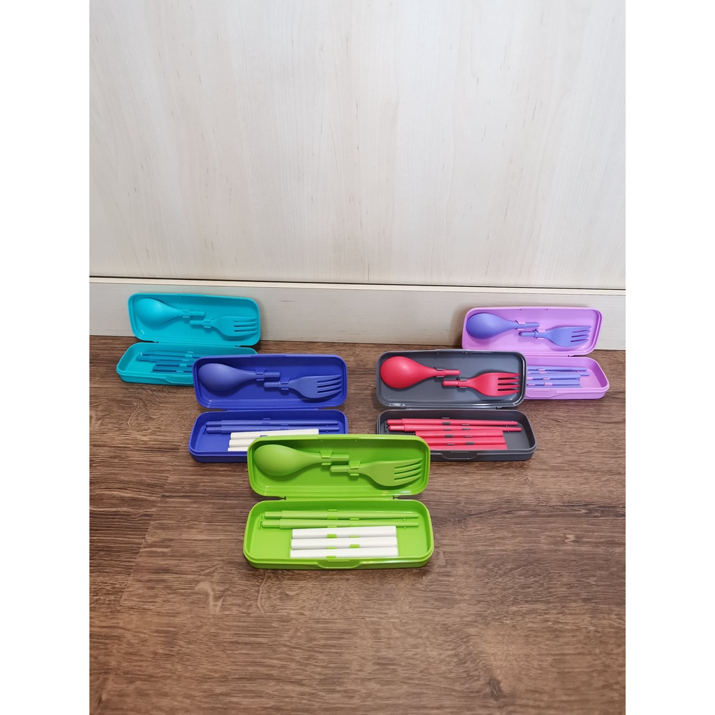 Tupperware portable cutlery set with spoon/sudu, fork/garfu and ...