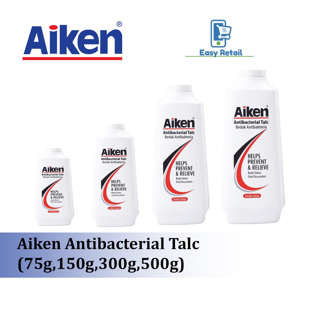 AIKEN ANTIBACTERIAL TALC / POWDER (75g, 150g, 300g, 500g) | Shopee Malaysia