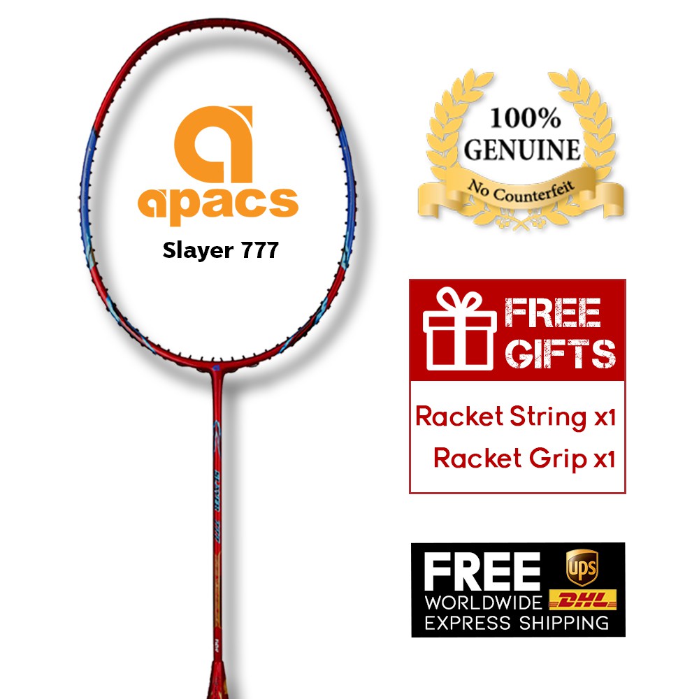 Apacs Slayer 777 5UG1 Badminton Racket Free String & Nano Tattoo Thick ...