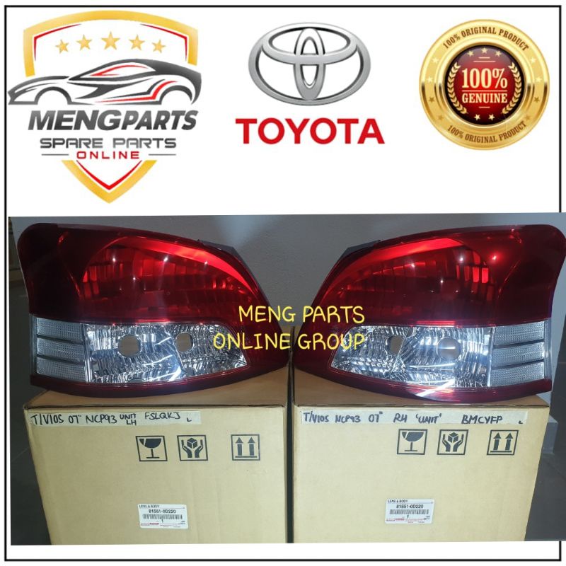 TOYOTA VIOS NCP93 2007Y-2009Y ORIGINAL TOYOTA TAIL LAMP UNIT LAMPU ...