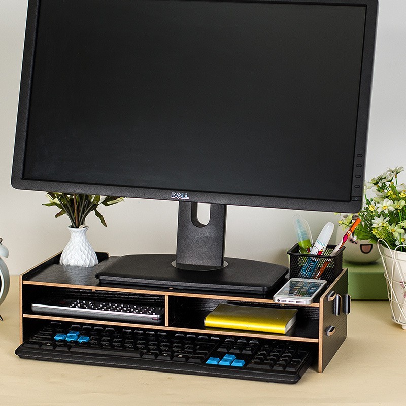 DIY Multipurpose MDF Wood LCD monitor rack Desktop monitor RAK KAYU MDF ...