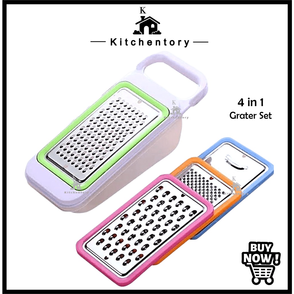 [4 in 1] Grater Set with Container-Vegetable Fruit Slicer-Set Parut ...