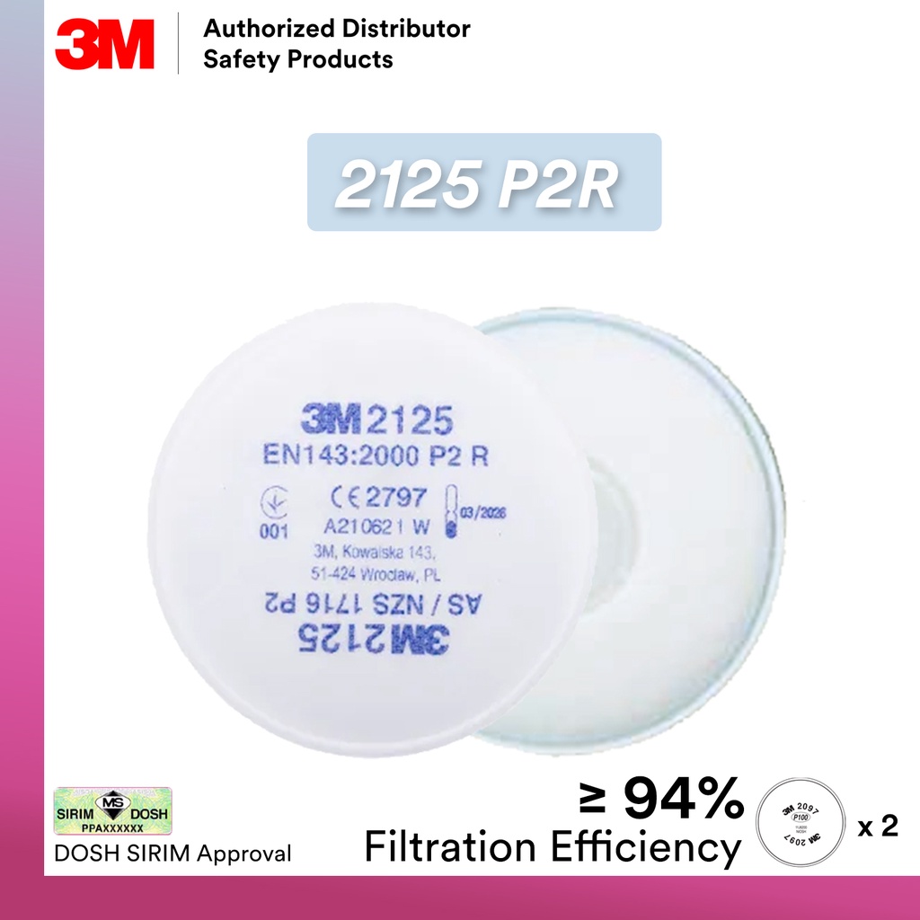 3M 2125 / 2128 / 2135 / 2138 / P2R / P3R Particulate Filter DOSH SIRIM ...