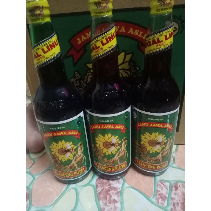 jamu jawa asli klanceng putih pegalinu 600ml (1crtn) 12 btol free ...