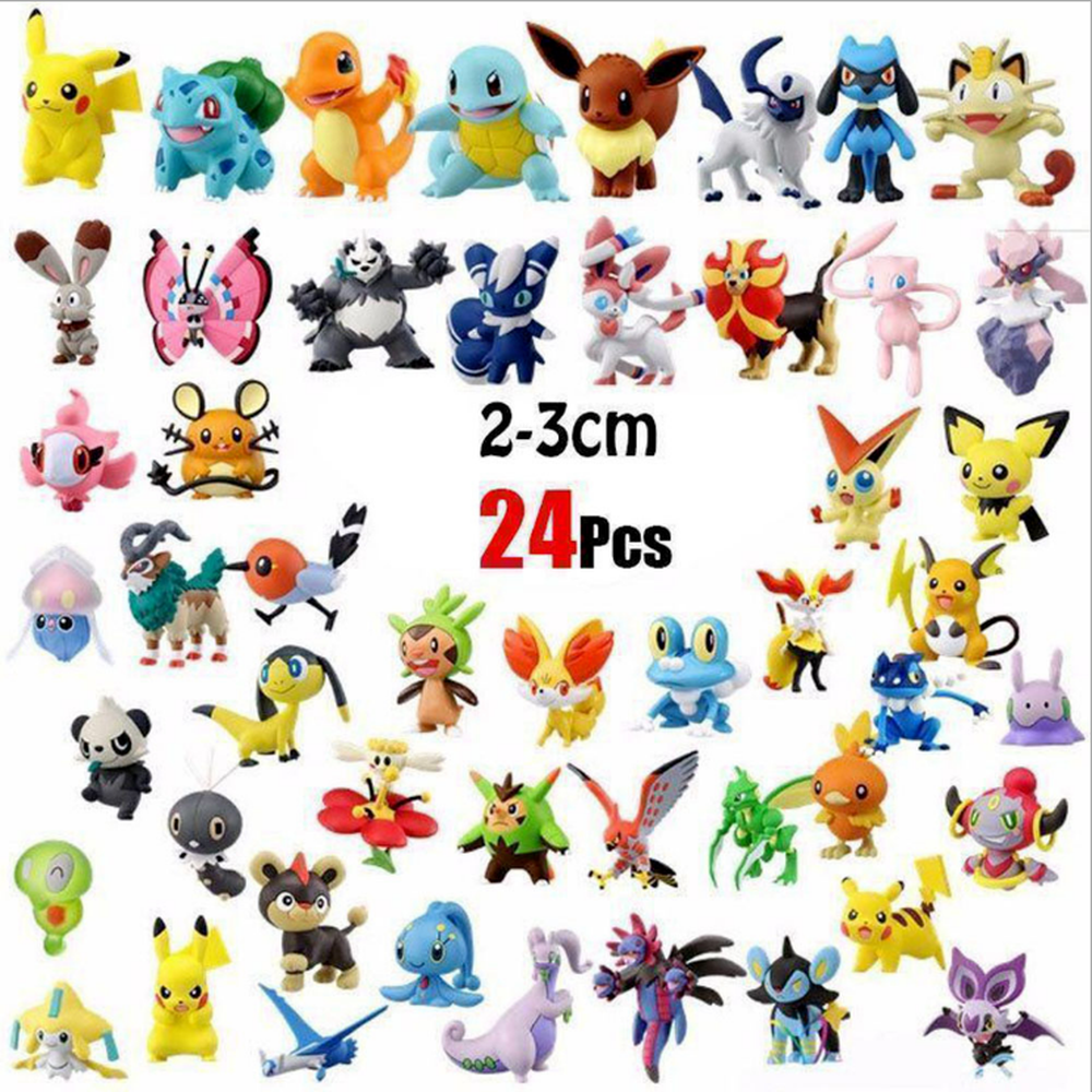 24pcs Pokemon Pikachu Monster PVC Mini Figures Toys PARTY gifts cake ...