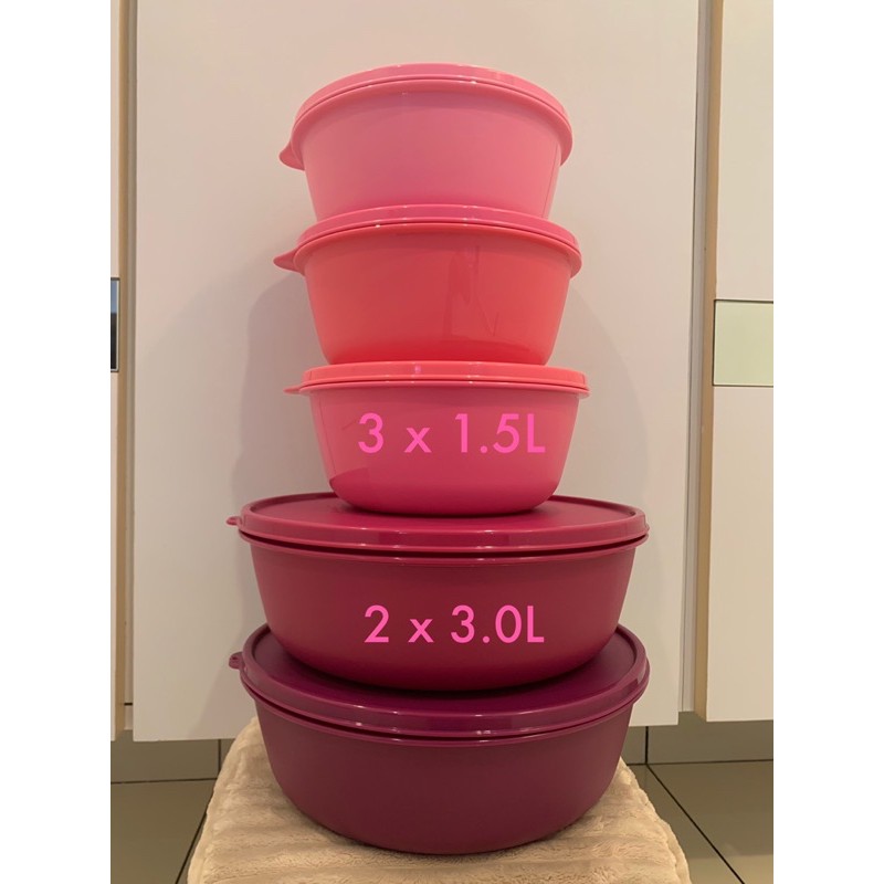 Pri Tupperware Modular Bowl Set (5pcs)💞-Ready Stock💥Gift idea kitchen ...