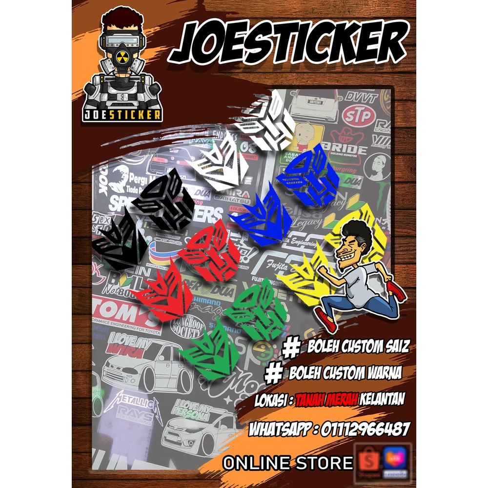 STICKER LOGO TRANSFORMERS AUTOBOT/DECEPTICON SAIZ 4 INCI | Shopee Malaysia
