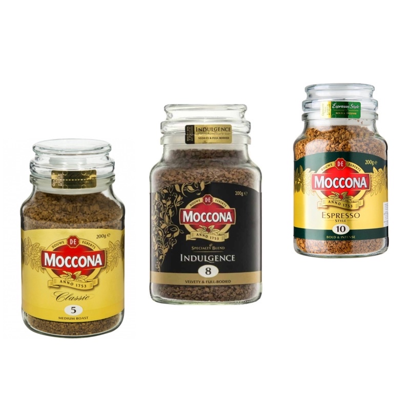 Moccona Classic {5} 50g /200g Espresso {10} 200g Indulgence {8}100g Exp ...