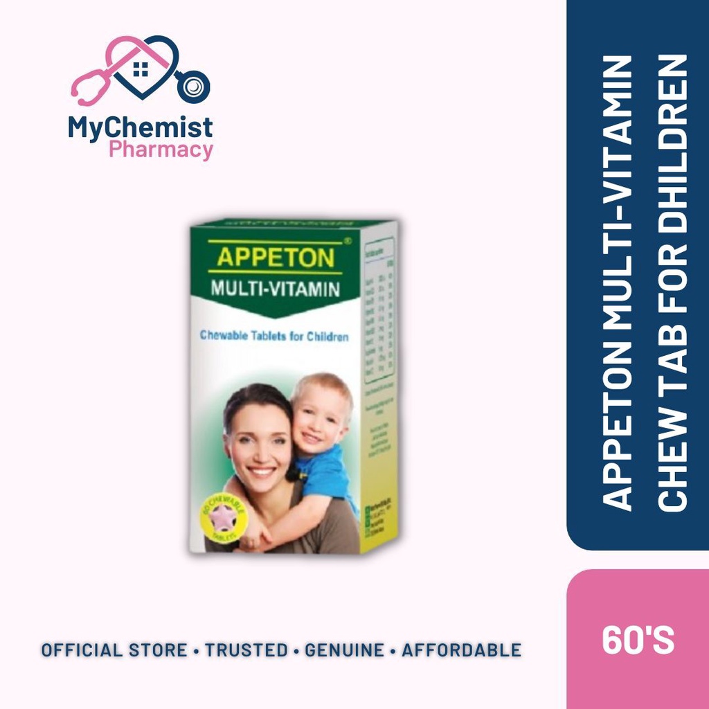 Appeton Multi-Vitamin Chewable Tab for Children 60's (1 Year ...