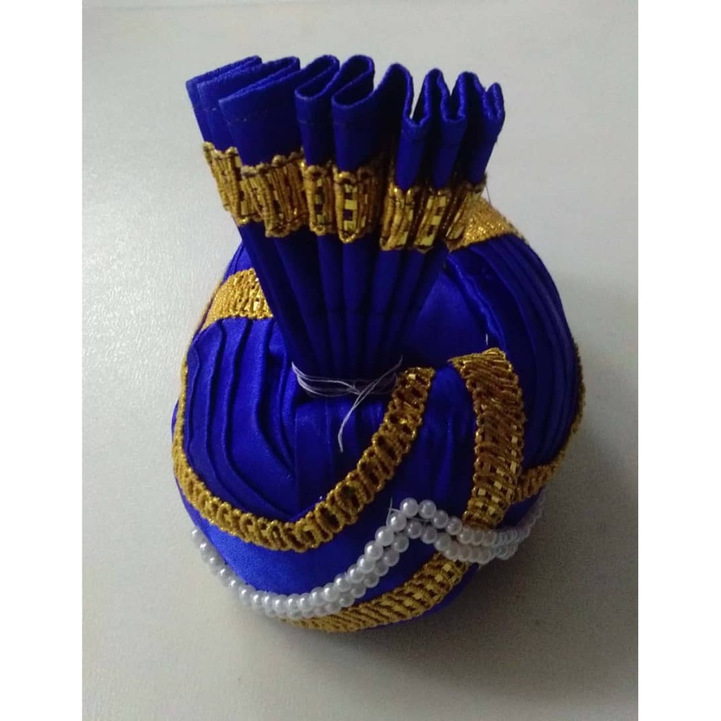 Thalapa / Embellished Art Silk Turban ( Medium size Swamy / Wedding ...