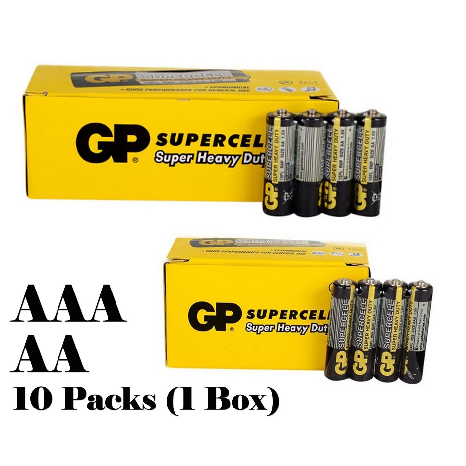 (1Box - 40Pcs) GP Supercell Heavy Duty Battery / Bateri GP Supercell ...