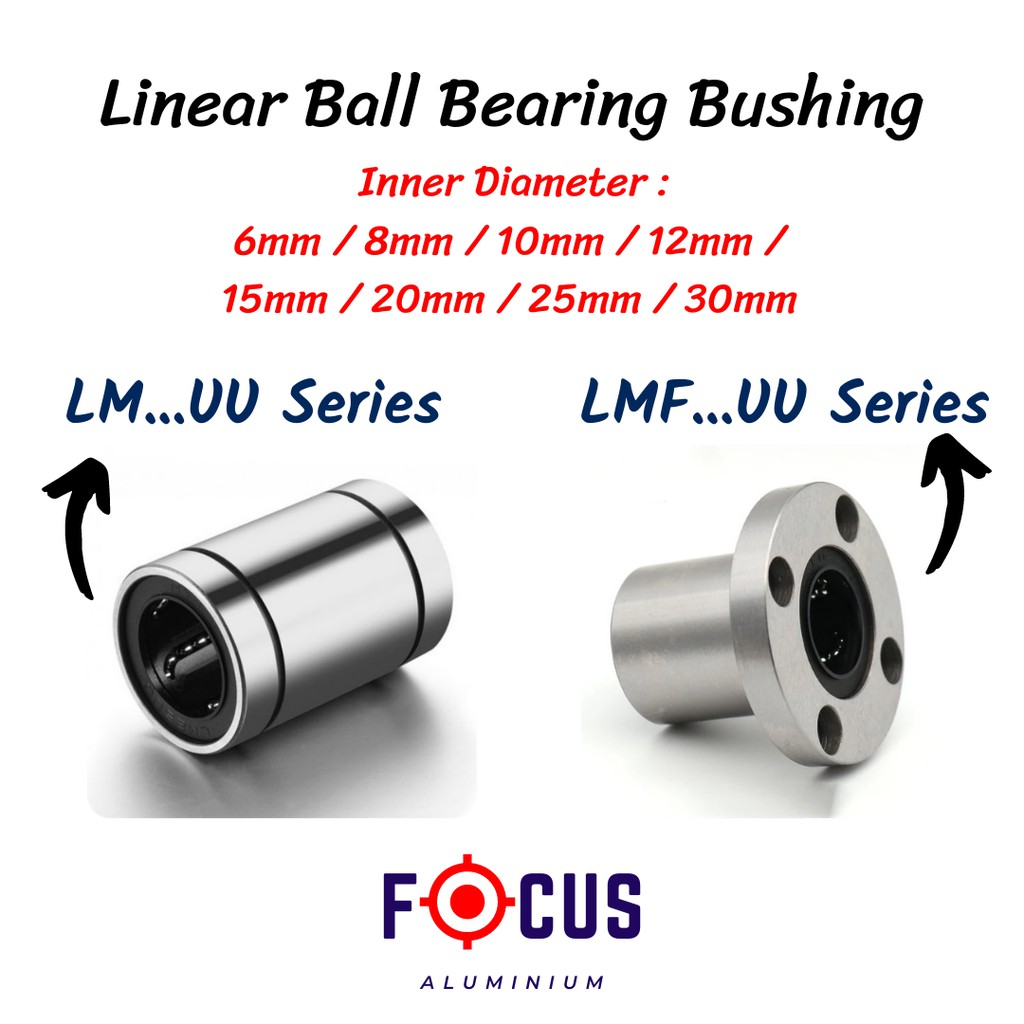 🇲🇾 LM LMF SM SMF Linear Bearing Bushing STANDARD / FLANGE LM6 LM8 LM10 LM12 LM16 LM20 LM25 LMF8 ...