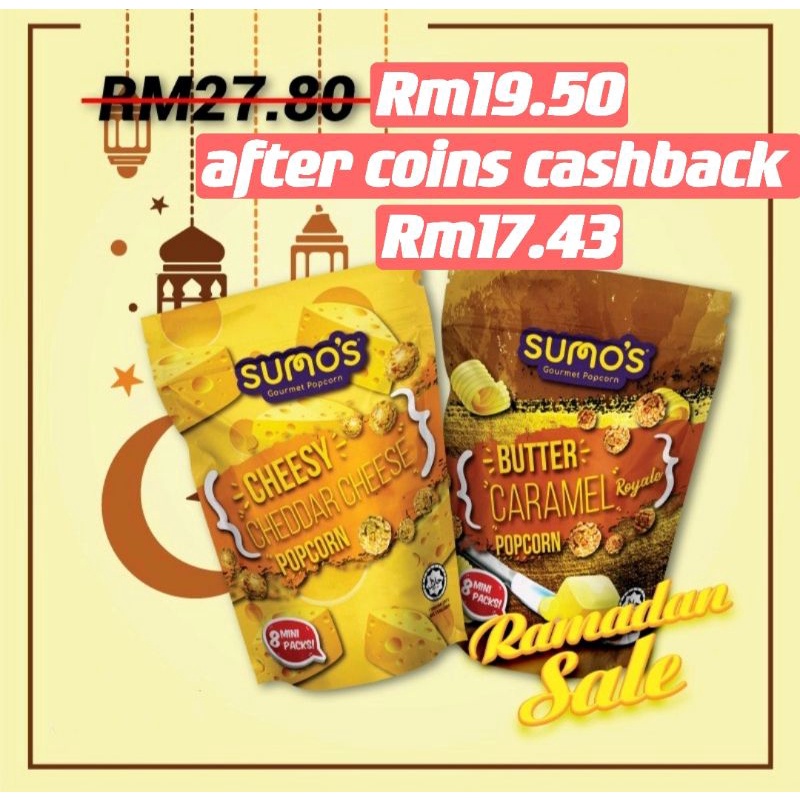 Sumo's Gourmet Butter Caramel / Cheesy Popcorn - Family (8x25g ...