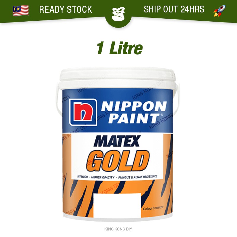 🔥READY STOCK🔥 1L NIPPON PAINT Matex Gold Acrylic Copolymer Matt Emulsion Interior Cat Dinding ...