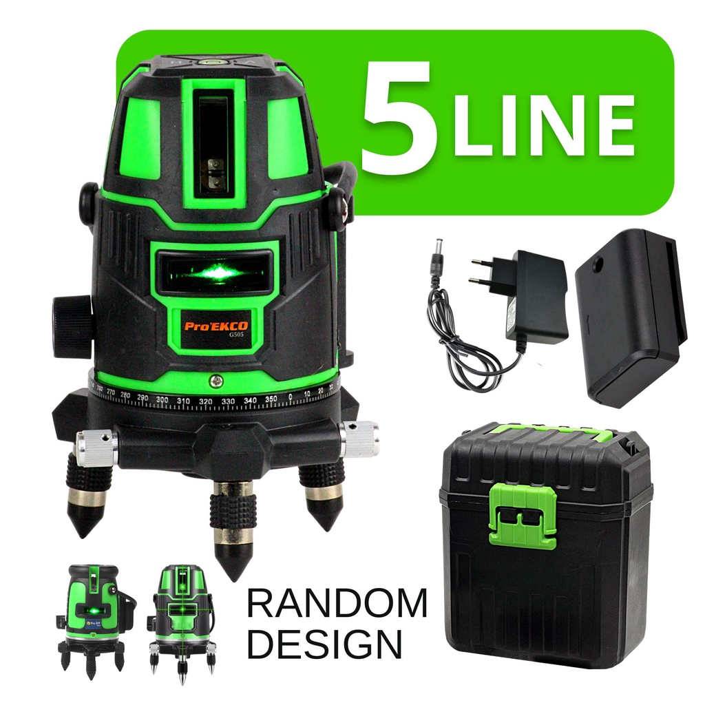 PRODIY 2 Line 3 Line 5 Line Green Laser Level 360° Rotary Automatic ...