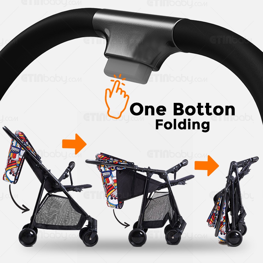 2 Way Baby Stroller Foldable Lightweight Newborn Travel Trolley Bayi ...