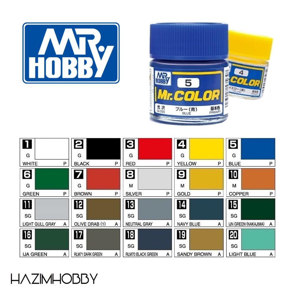 MR HOBBY Color 10ml C1-C20 - MRHOBBY MRCOLOR | Shopee Malaysia