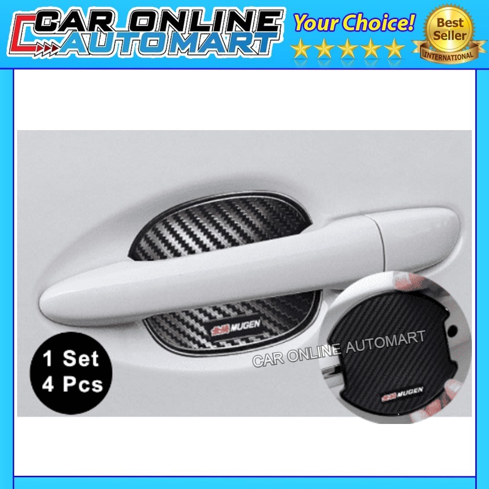 🔥CLEAR STOK🔥Door Handle Protection 4 Pcs Carbon Fiber Design Car Door ...