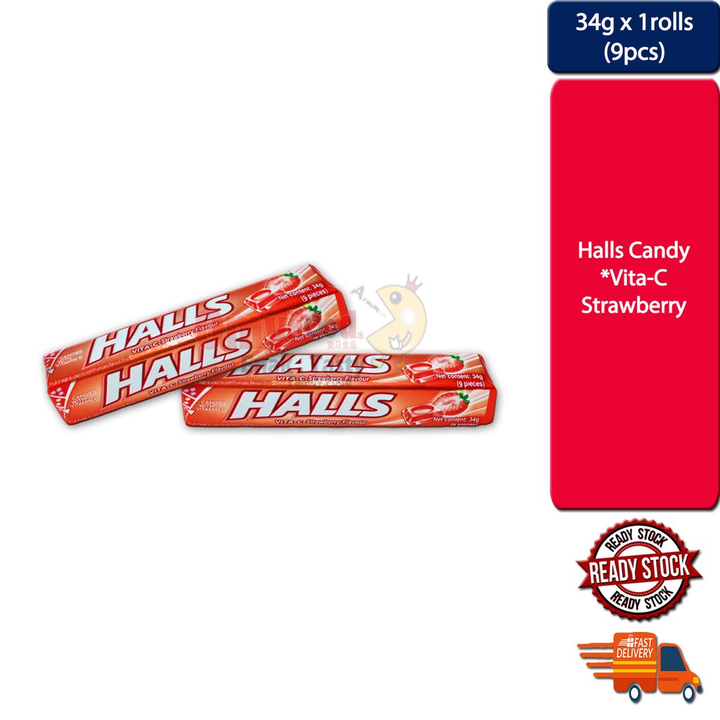 34g x 1stick Halls Candy [Mentholyptus/Honey Lemon/Blueberry/Vita-C ...