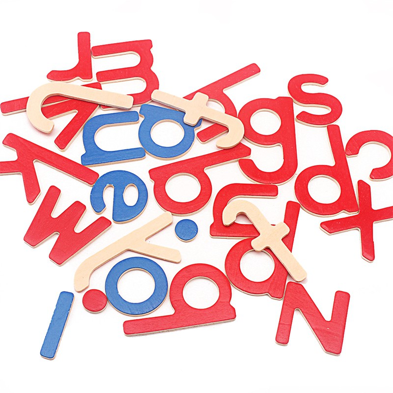 Montessori Wooden 26Pcs Red Blue Alphabets Vowel Consonants English ...