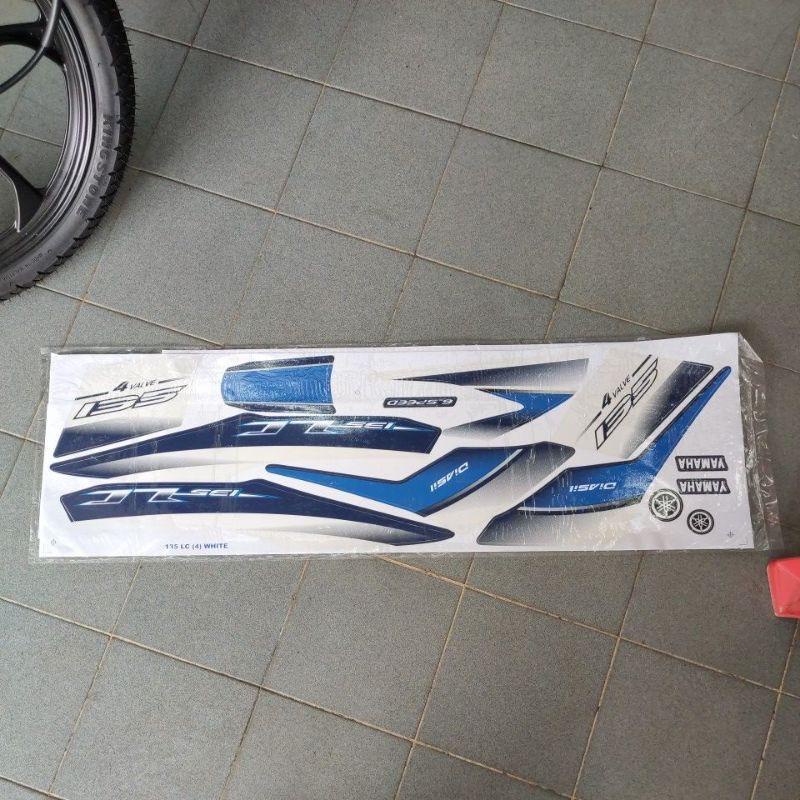 stiker body sticker stripe cover set yamaha lc135 lc 135 lc135 v1 (4) demak evo z COVERSET ...