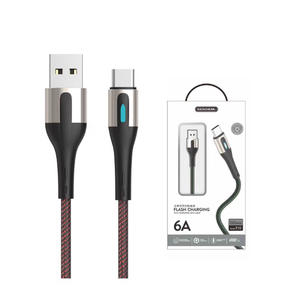Sendem T10 - 6A Super Fast Charge Flash Charging Data Cable Full ...