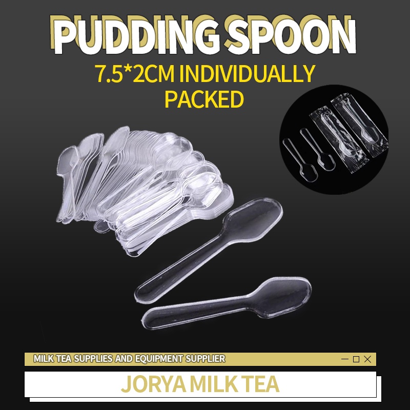 500pcs Disposable Plastic Sundae Spoon Pudding Spoon Individually ...