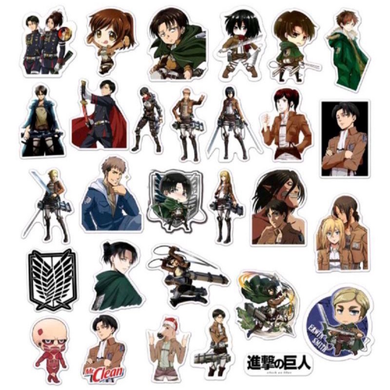 Anime Levi 50pcs Attack On Titan Shingeki No Kyojin Anime mikasa eren ...