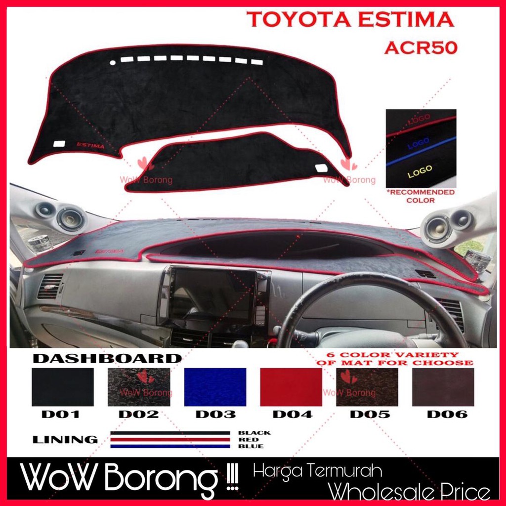 Toyota Estima ACR50 Dashboard Cover High Quality Custom Made | Shopee ...