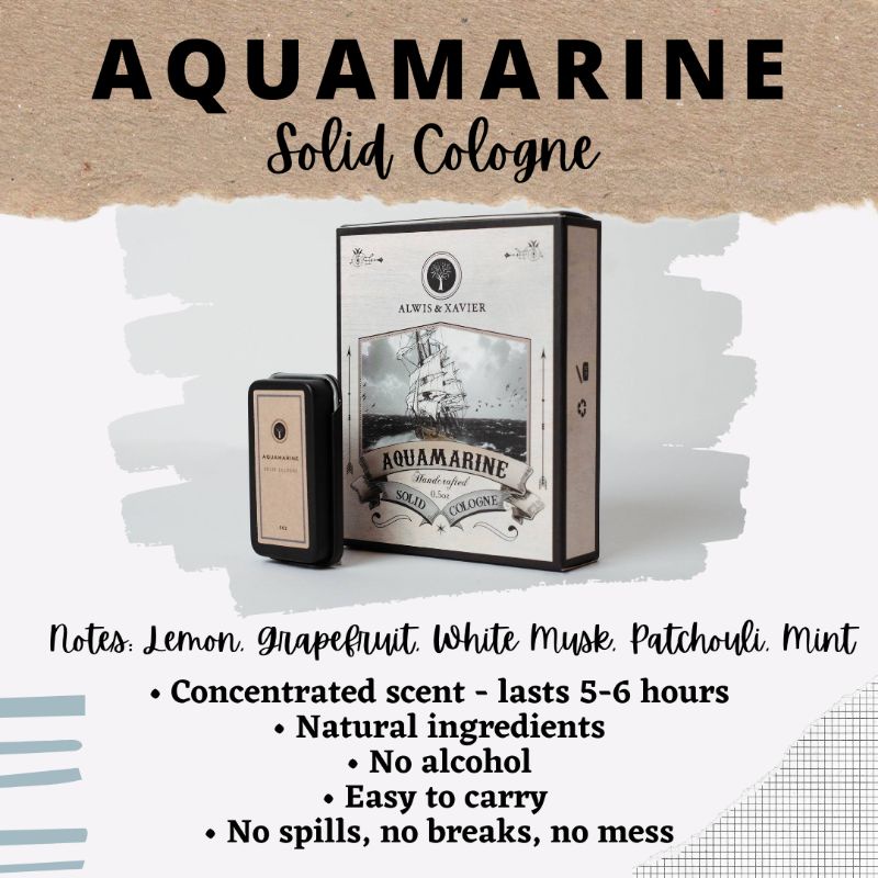 Aquamarine - Handcrafted Solid Cologne/Perfume - Alwis & Xavier Official | Shopee Malaysia