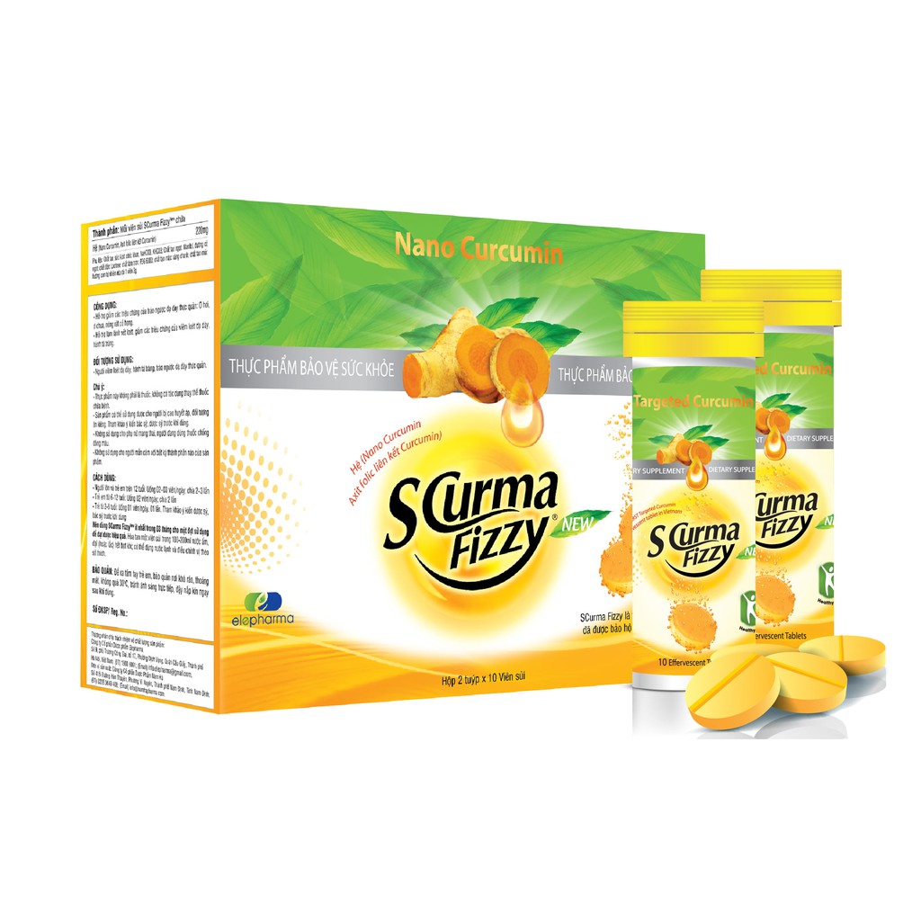 Scurma Fizzy effervescent tablets from Nano Curcumin - Reduces stomach ...