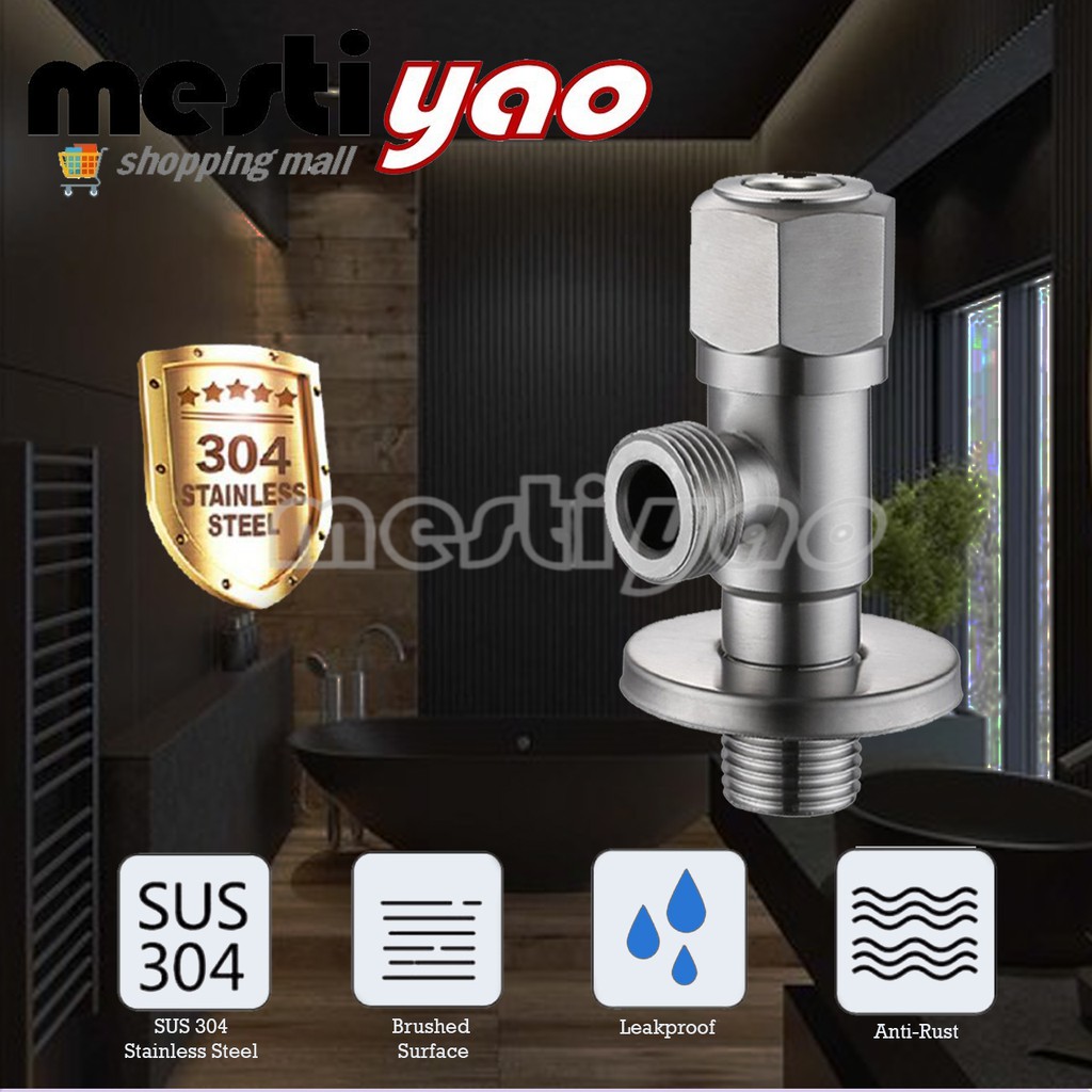 Mestiyao LT303 SUS 304 Stainless Steel Angle Valve/Injap Sudut | Shopee ...