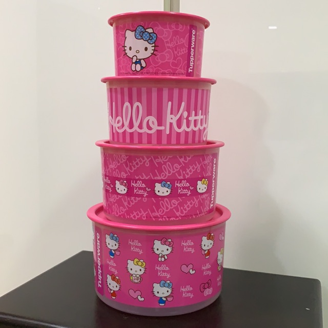 Tupperware Hello Kitty One Touch Set (4 pcs) | Shopee Malaysia