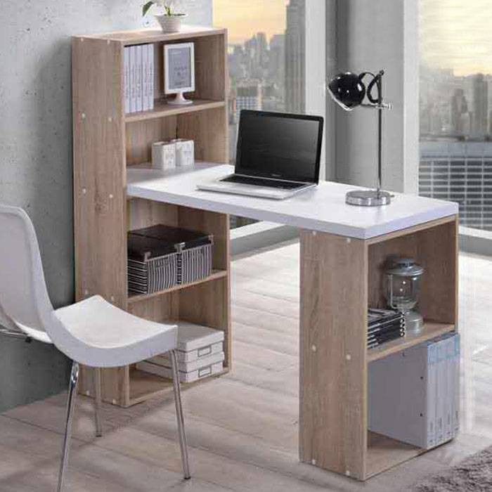 ZW Melamine Surface Table Top With Space Saver Study Desk Bookcase ...