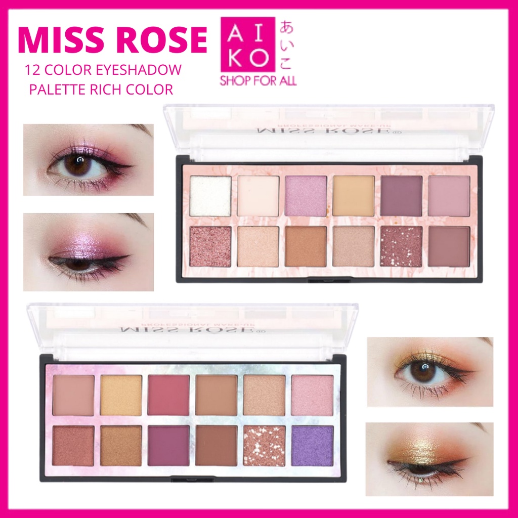 (AIKO)EYESHADOW MISS ROSE 12 COLOR PALETTE RICH COLOR / EYE MAKEUP ...